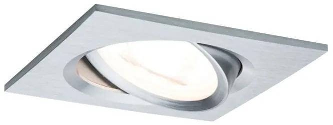 P 93618 Zápustné svítidlo LED Nova IP23 hranaté 7W GU10 hliník 1ks stmívatelné, výklopné 936.18 - PAULMANN