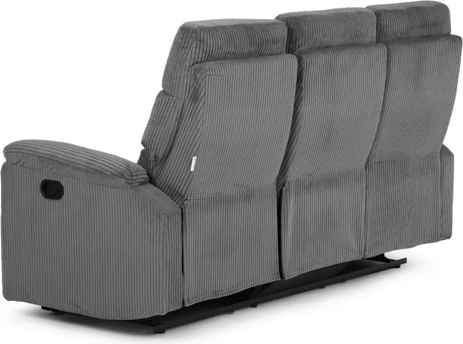 Sedací souprava, polohovací, šedá, manšestrová látka, ASD-C5981 GREY6