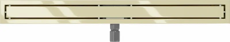 Mexen Flat nerezový sprchový žlab 90 cm (2v1) - vzor M13, zlatá, 1510090-15