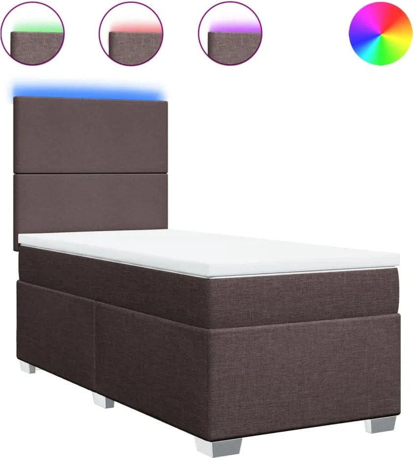 Box spring postel s matrací tmavě hnědá 80x200 cm textil 3292611