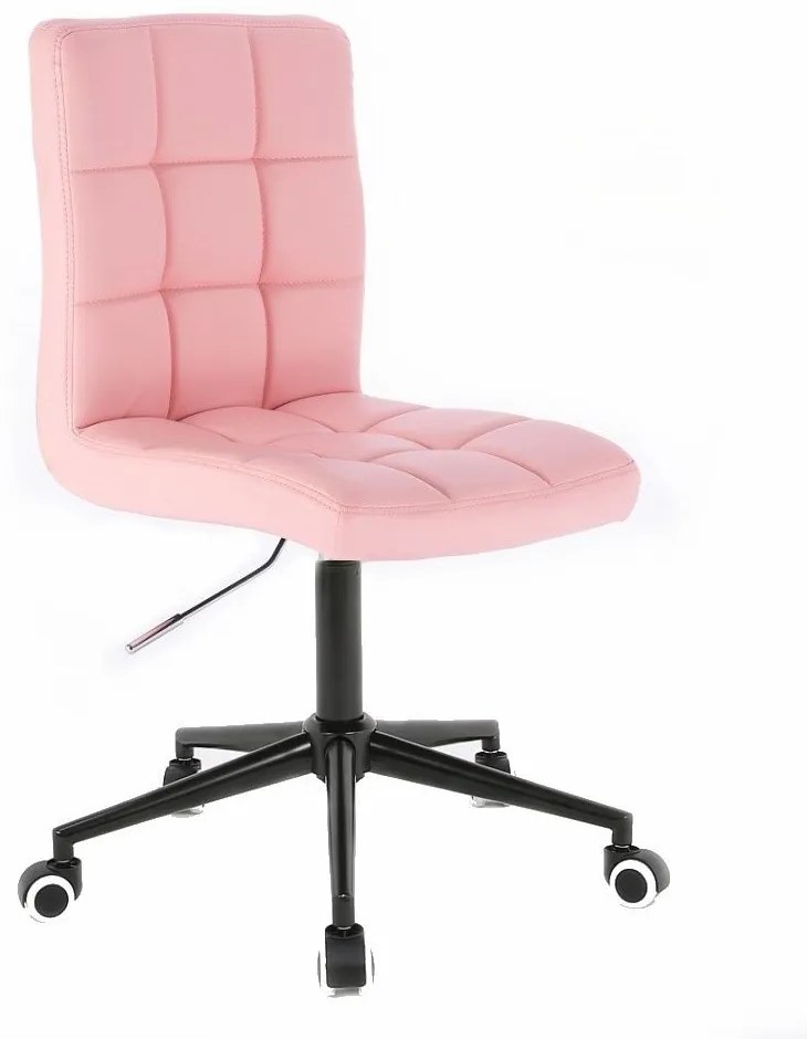 LuxuryForm DESIGN Otočná židle TOLEDO na černé podstavě s kolečky - růžová