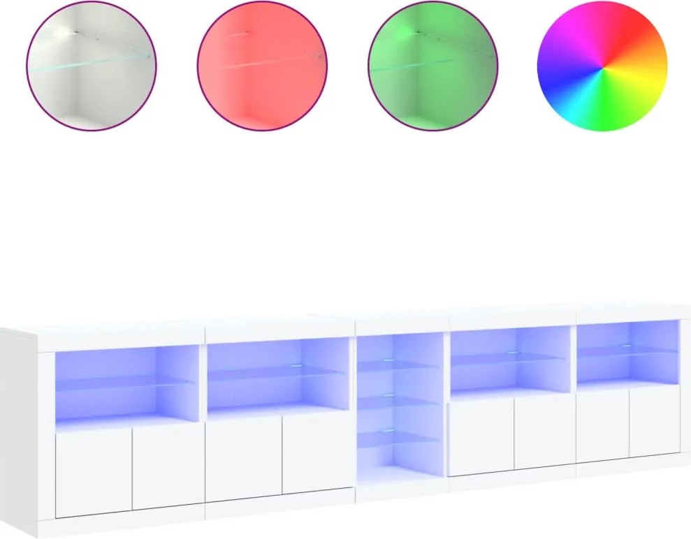 Příborník s LED osvětlením bílý 283 x 37 x 67 cm 3209023