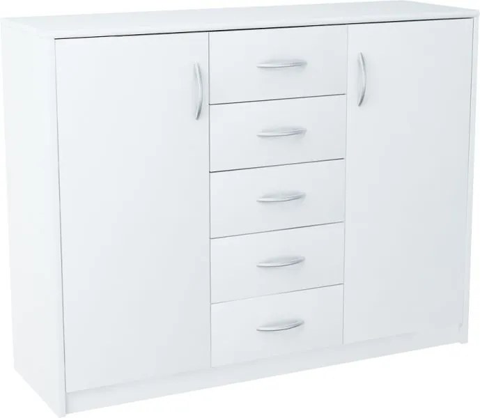 Komoda JULIUS K12D5S bílá