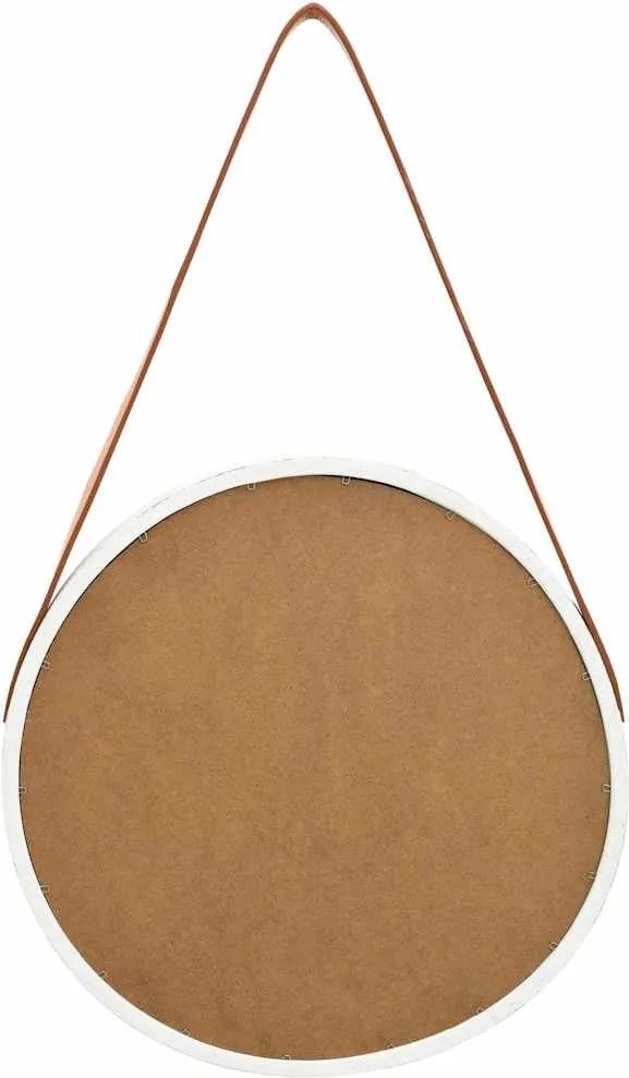 Nástěnné zrcadlo s popruhem 40 cm bílé 320360