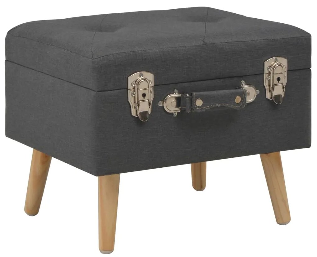 Stolička s úložným prostorem 40 cm tmavě šedá textil