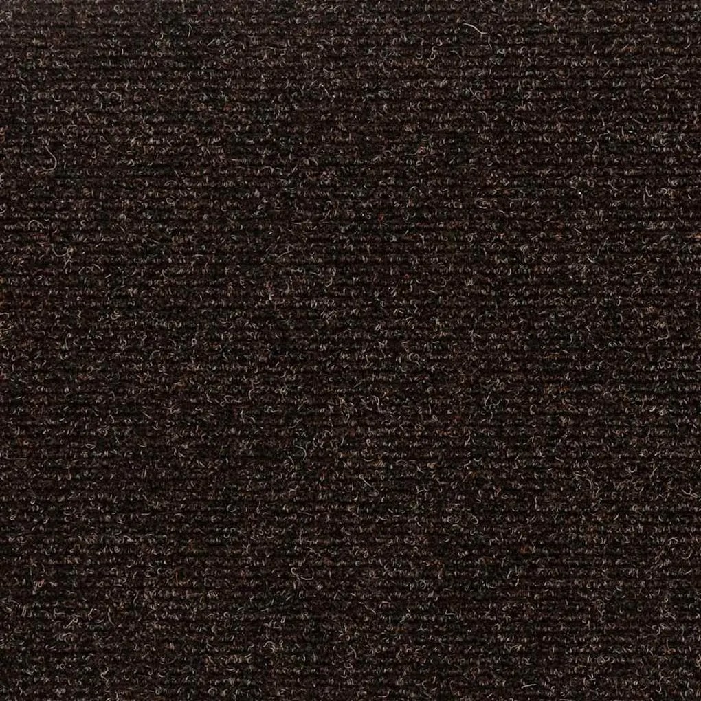 Schodové rohože samolepicí 15 ks 60 x 25 cm tmavě hnědé obdélníkové 326919