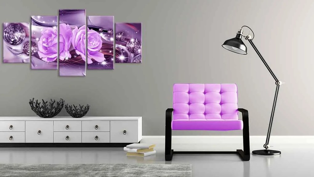 Abstraktní obraz růže Purple Velikost (šířka x výška): 200x100 cm