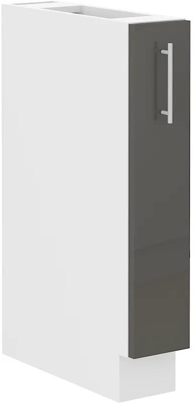 STL 15 cm výsuvná skříňka dolní s košíkem LARA Barevné provedení: Bílá / Bílý lesk