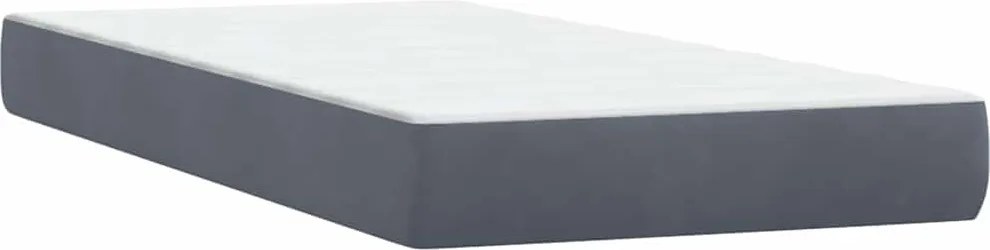 Box spring postel s matrací tmavě šedá 80x220 cm samet 3316522
