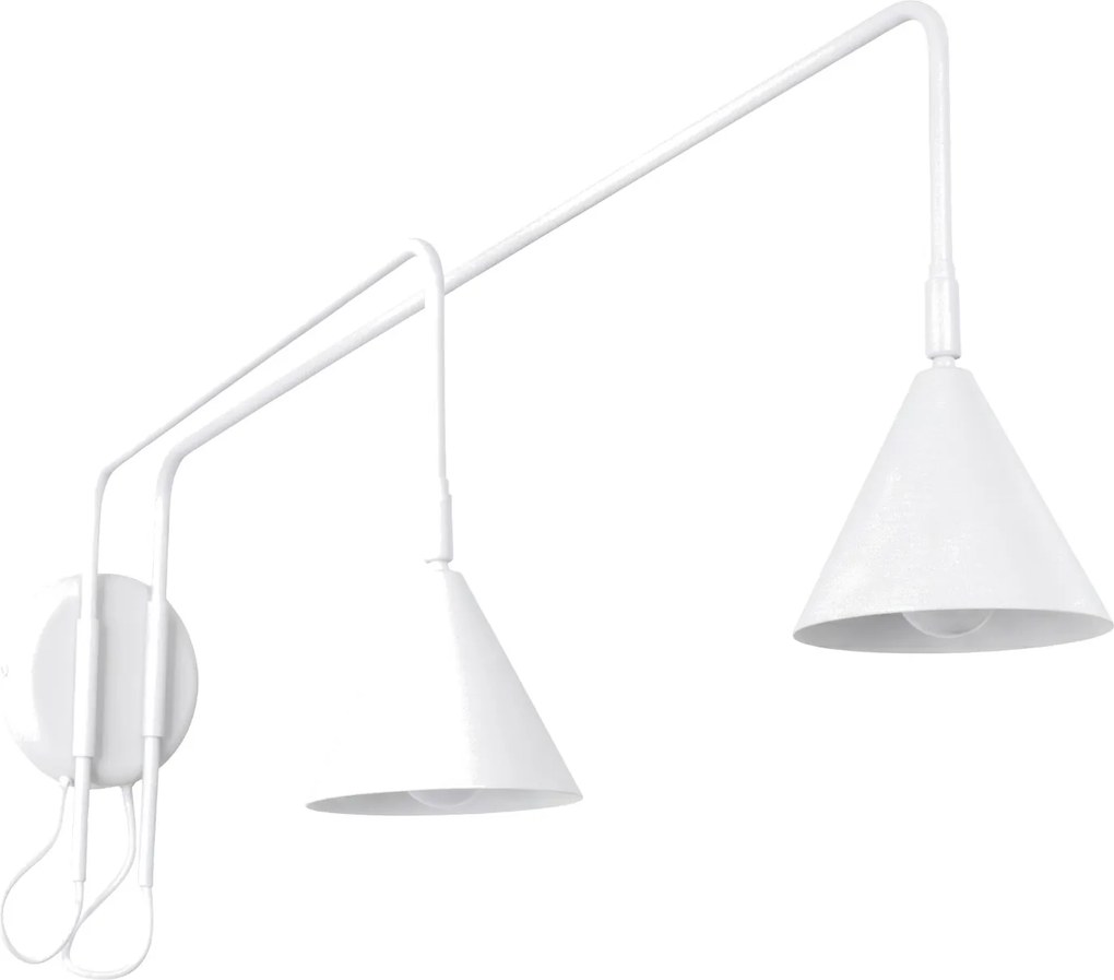 Sollux Lighting Nástěnné svítidlo NOX 2 bílé s vypínačem