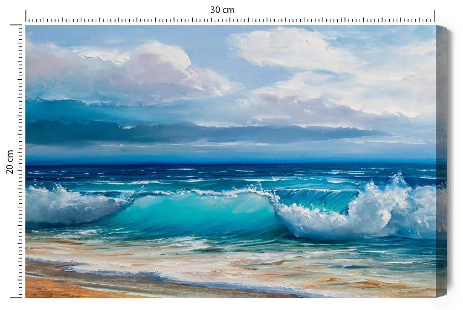Obraz Malované Mořské Vlny Nedostatek Nedostatek Přírodní plátno 40x30