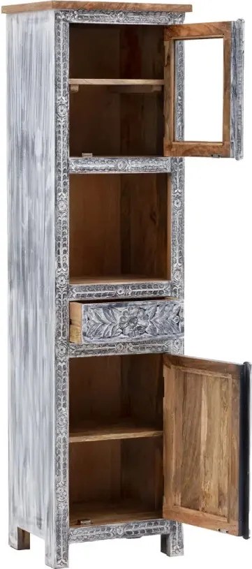 furniture-nabytek.cz - Masivní koupelnová skříň Santoro, šedá, Holz - Mango