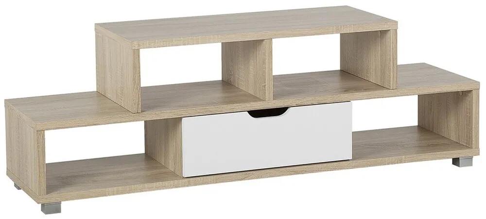 Televizní stolek světlé dřevo / bílá CAMPANA