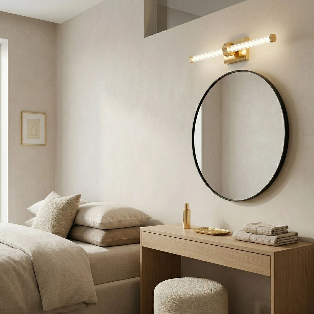 Toolight Toolight, LED nástěnné svítidlo 40cm, 9W, 4000K, 1000lm, APP1883-1W, zlatá lesklá, OSW-66038