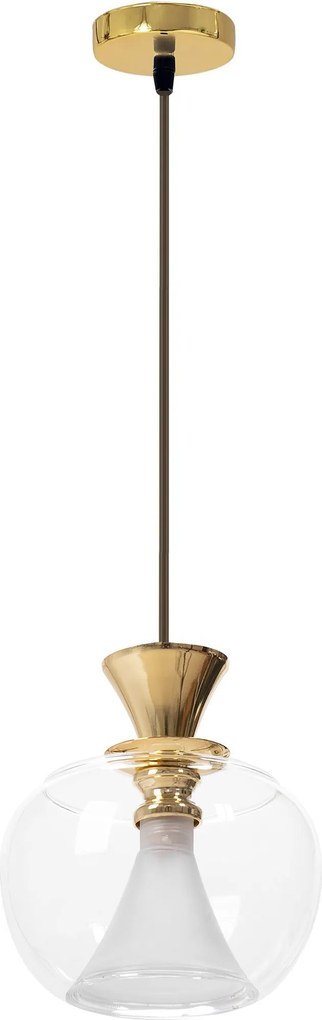 Toolight - Stropní lampa závěsná skleněná koule zlatá APP902-1CP, OSW-06676