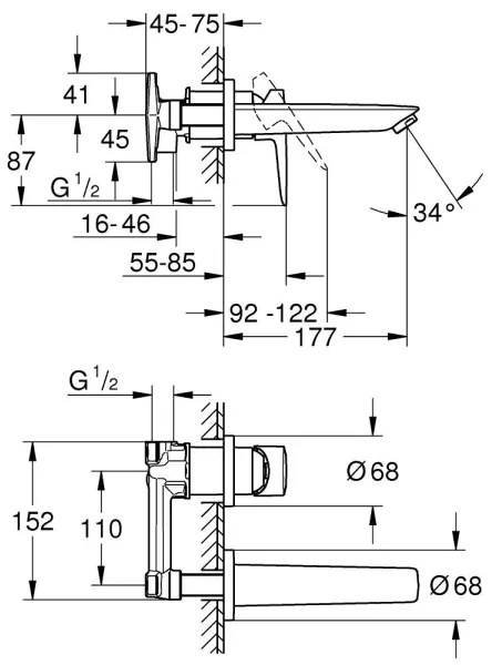 GROHE 20474001 - Umyvadlová baterie 177 mm lesklý chrom