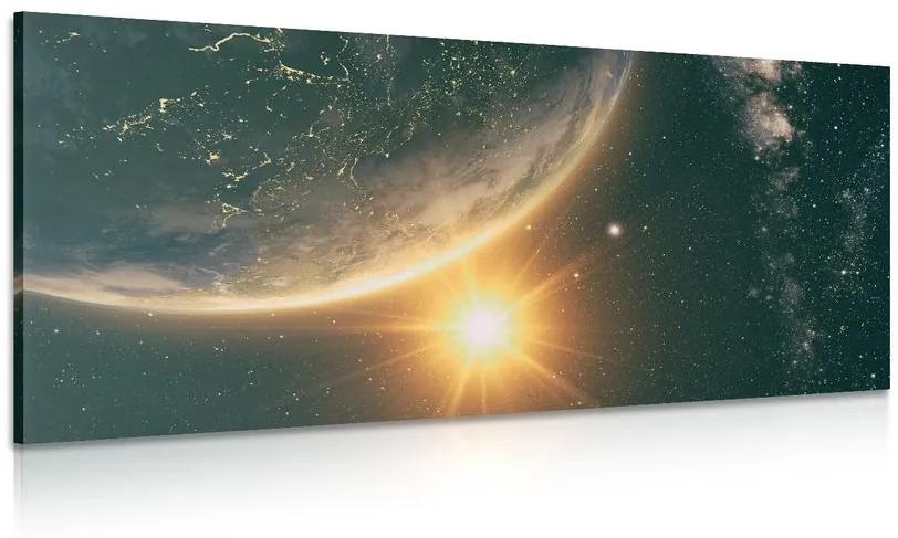 Obraz pohled na slunce z vesmíru - 120x60 cm