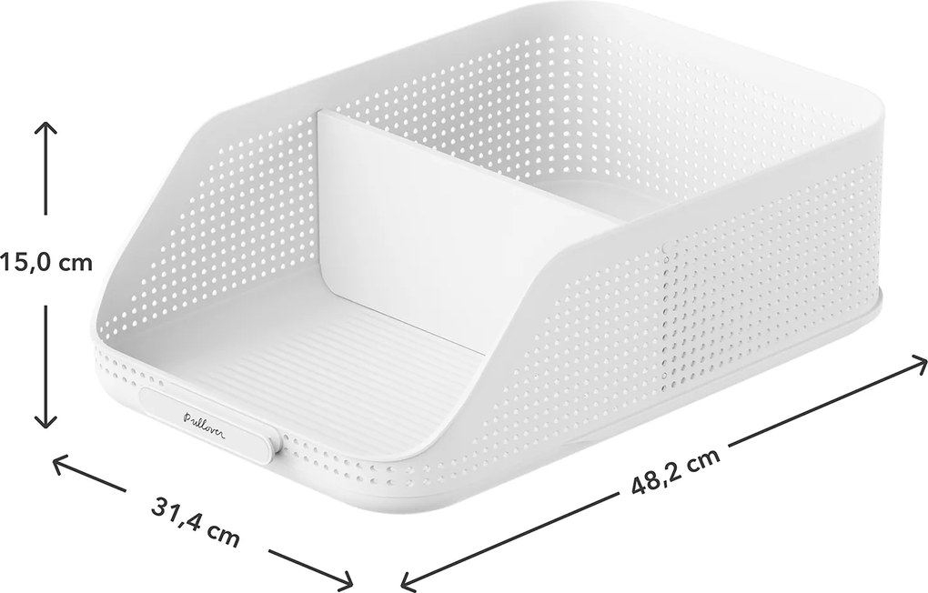 Rotho Úložný box do skříně, šatní organizér LISORA ot. př. hrana L - 48,2 × 31,4 × 15 cm