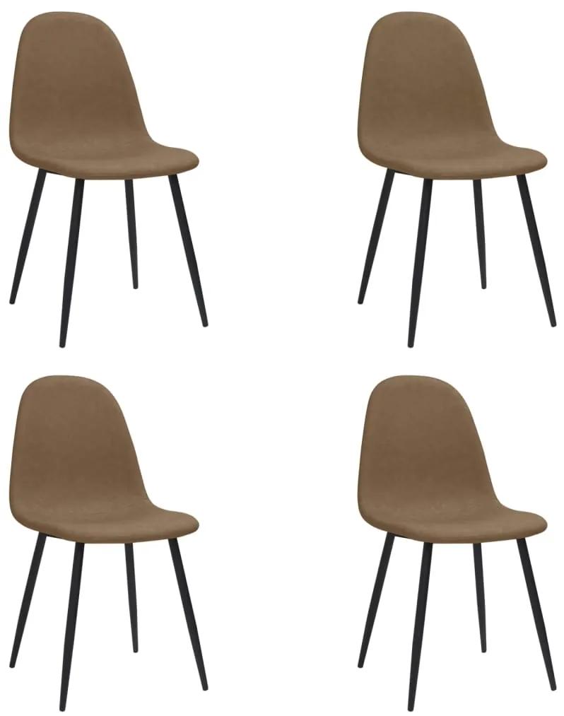 Jídelní židle 4 ks 45 x 53,5 x 83 cm tmavě hnědé umělá kůže,  325642