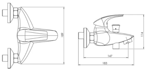 Novaservis - Vanová baterie METALIA lesklý chrom