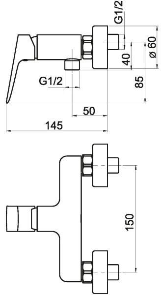 Novaservis - Sprchová baterie NOBLESS EGO matná černá
