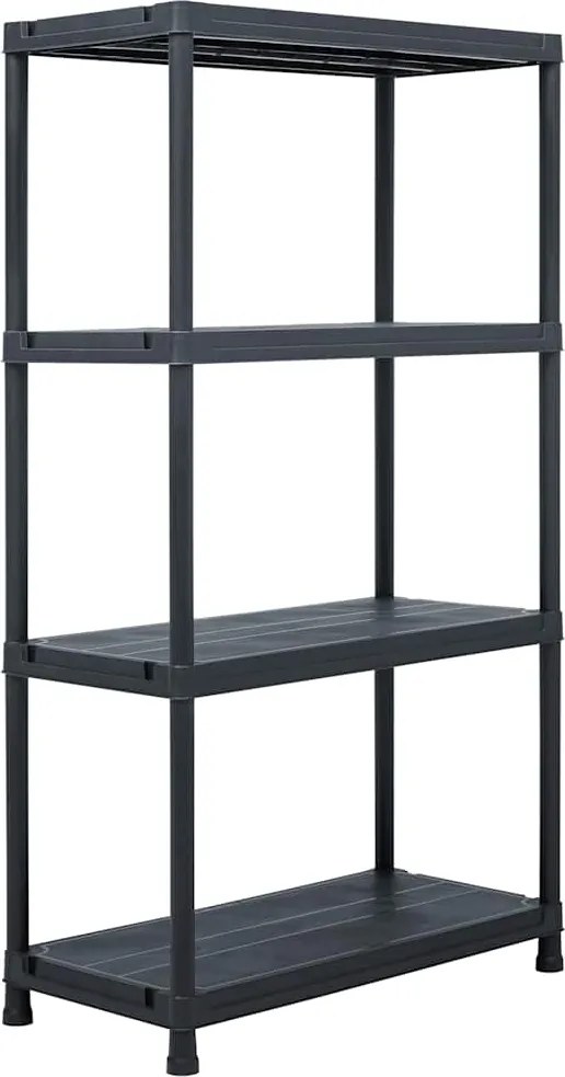 Skladové regály 5 ks černé 60 x 30 x 138 cm plastové 276252