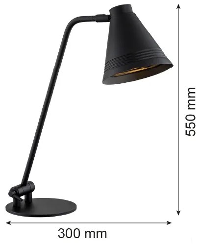 Argon 8002 - Stolní lampa AVALONE 1xE27/15W/230V černá