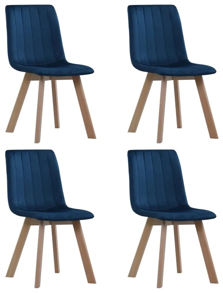248203 vidaXL Jídelní židle 4 ks modré samet