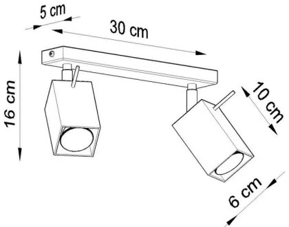 Bodové svítidlo SOLLUX Merida 2 GU10 2x40W bez zdroje SL.0456 šedá