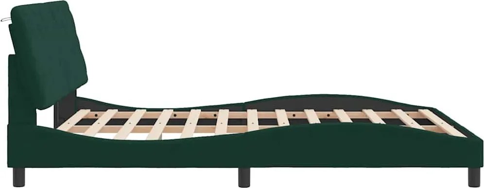 Rám postele bez matrace tmavě zelená 160 x 200 cm samet 3207932