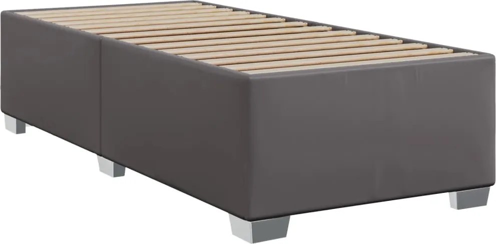 Box spring postel s matrací šedá 80 x 200 cm umělá kůže 3286098