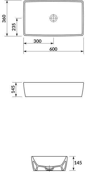 Cersanit K35-047-ECO - Umyvadlo na desku CITY 36x60 cm keramika/lesklá bílá