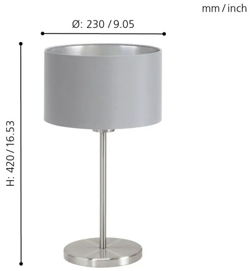 Eglo 31628 - Stolní lampa  MASERLO 1xE27/60W/230V