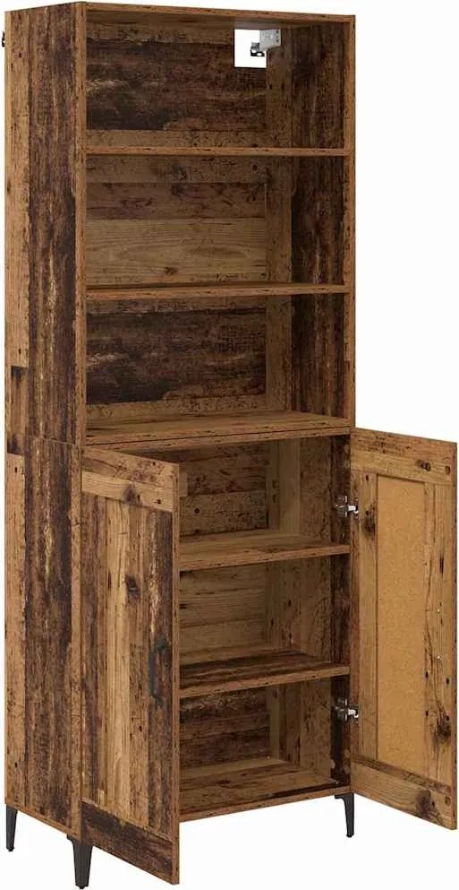 Vysoký bufet 2 ks Staré dřevo 69,5 x 34 x 180 cm 3403589