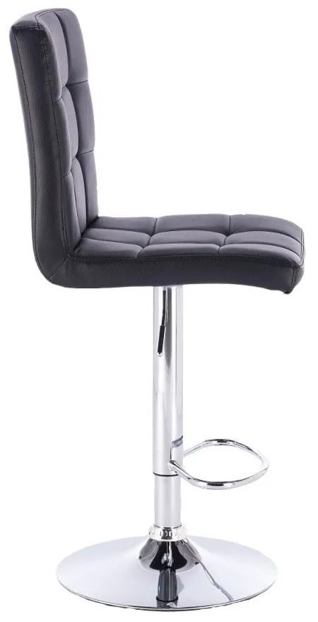 LuxuryForm DESIGN Barová židle TOLEDO na stříbrné kulaté podstavě - černá