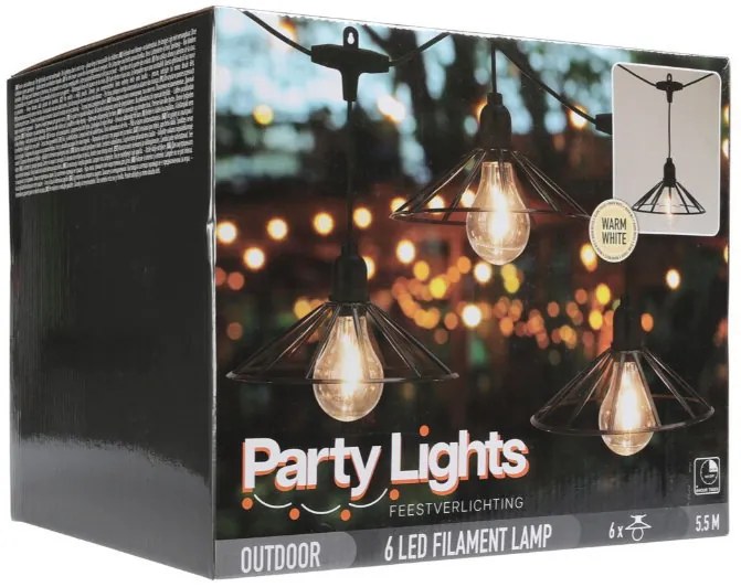 LED světelný řetěz Party II 5,5 m teplá bílá