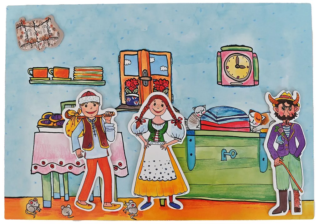 MARIONETINO Loutky a kulisy k pohádce ČERT A KÁČA