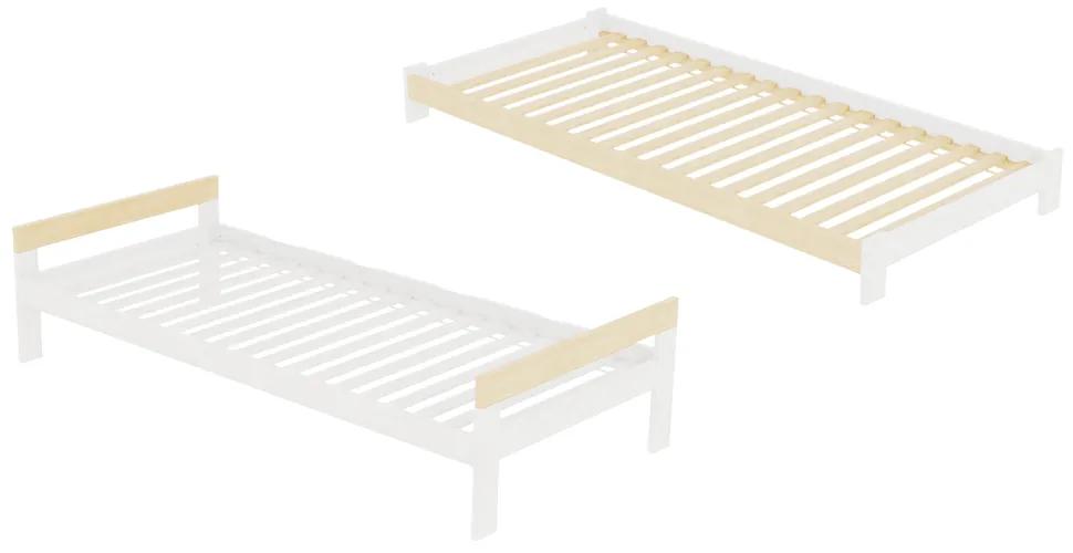 Benlemi Sada DOUBLE pro rozklad jednolůžka na dvě samostatné postele Zvolte barvu: Bílá, Zvolte rozměr: 90x180 cm