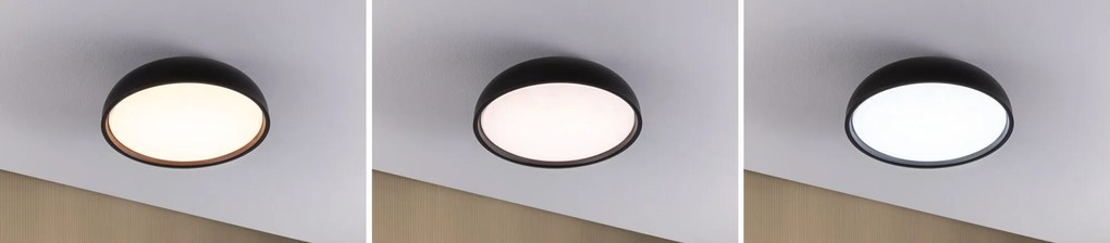 Paulmann 71084 Oka, koupelnové stropní svítidlo LED 24W White Switch, černá, průměr 36cm, IP44