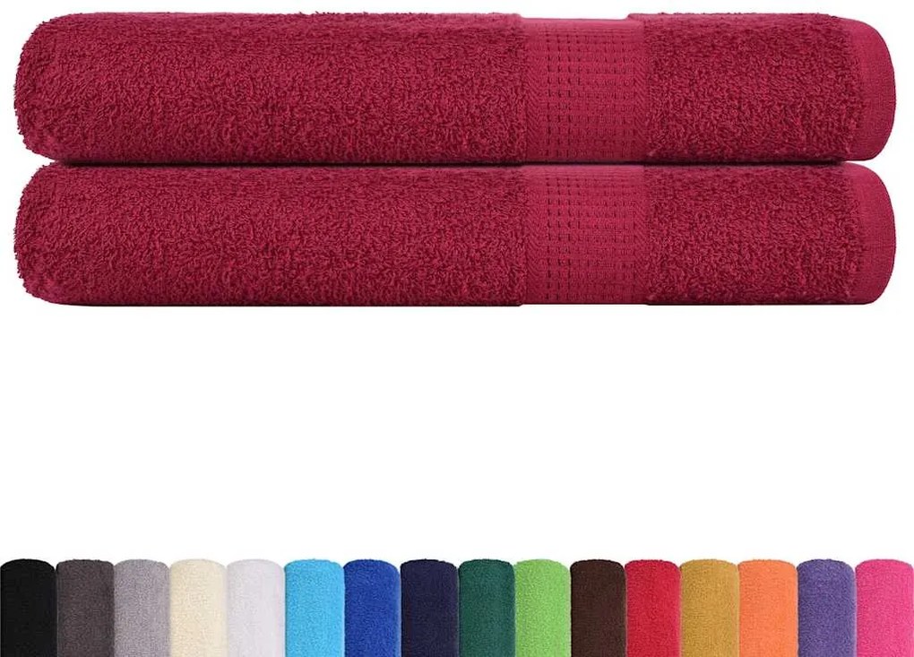 Ručníky FROGN 2 ks bordó 100x200 cm 360 g/m² 136746