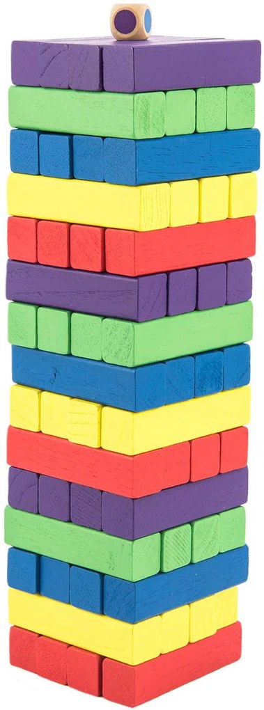 BONAPARTE DŘEVO Hra věž Jenga barevná 60 dílků *SPOLEČENSKÉ HRY* bn99897