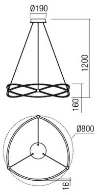 Redo 01-2251 - LED Stmívatelný lustr na lanku QUARK LED/43W/230V 3000K chrom