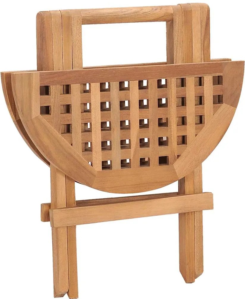 3dílný skládací zahradní jídelní set s poduškou masivní teak 3063171