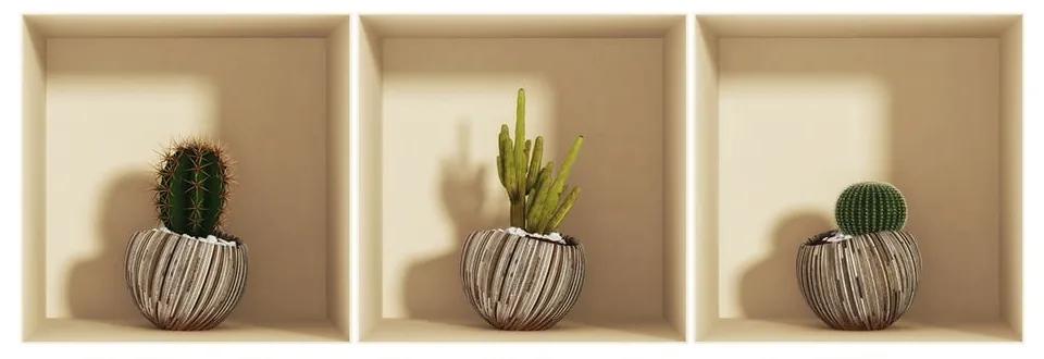 Sada 3 samolepek s 3D efektem Ambiance Vases