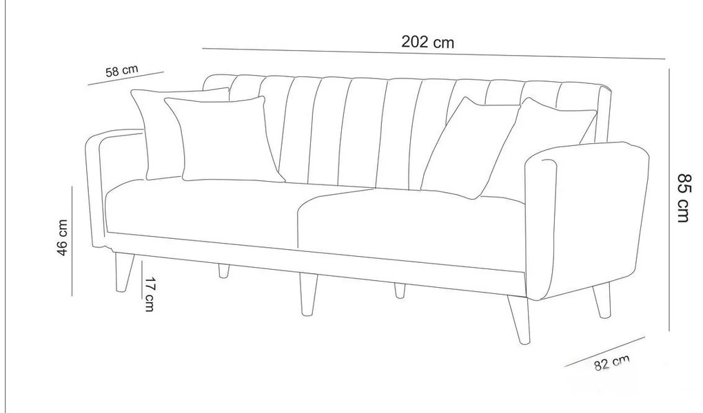 Atelier del Sofa Sedací souprava AQUA-TAKIM1-S 1053, Antracitová