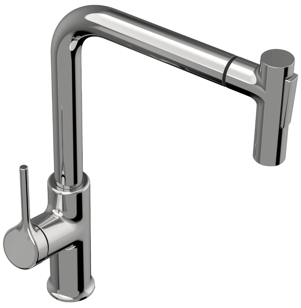 Invena Farsala, vysoká dřezová baterie s 2-funkční výsuvnou výlevkou h-369, chromová, INV-BZ-40-L01-S