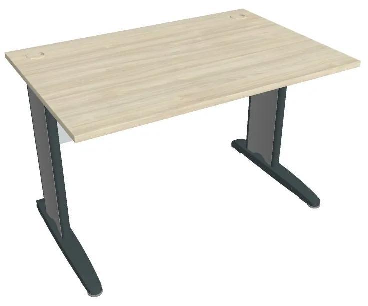 Stůl pracovní rovný 120 cm - Hobis Cross CS 1200 Dekor stolové desky: akát, Dekor lamino podnože: šedá, Barva nohou: černá