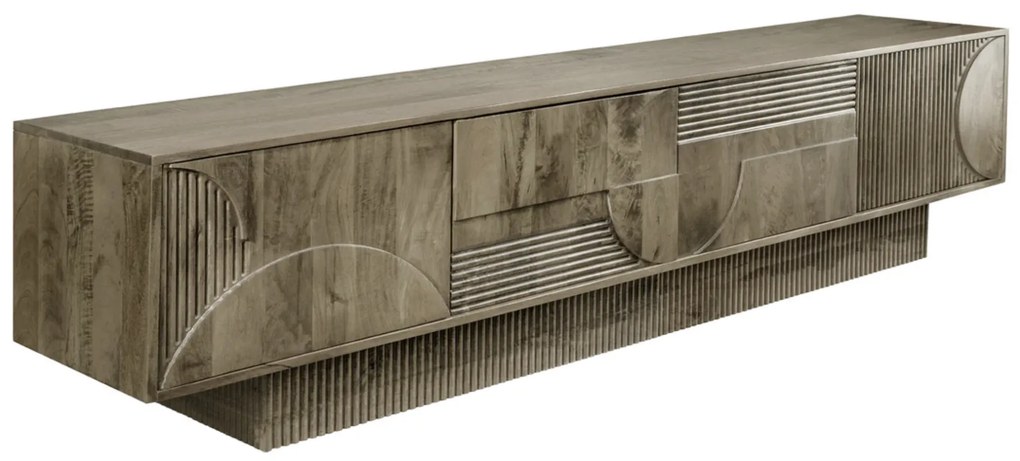 Invicta Mangový TV stolek ART DECO šedá 200 cm 46804