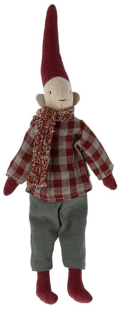 Maileg Vánoční skřítek Pixy 26 cm Skřítek A, červená barva, textil