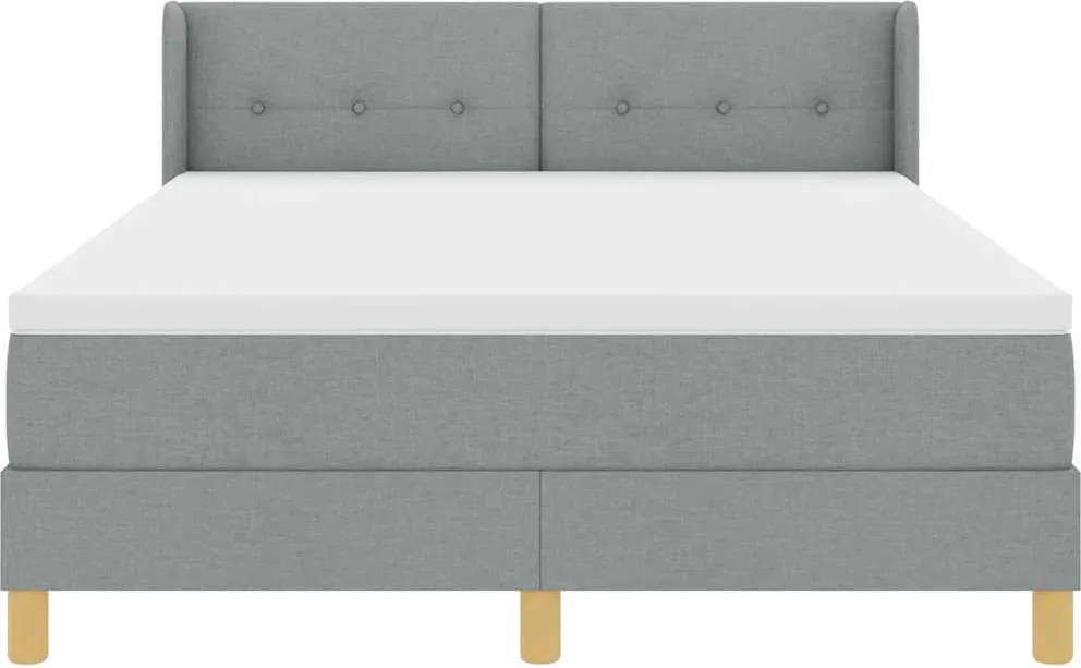 Postel s boxspringem s čelo Světle šedá 200 x 160 cm textil 3341300